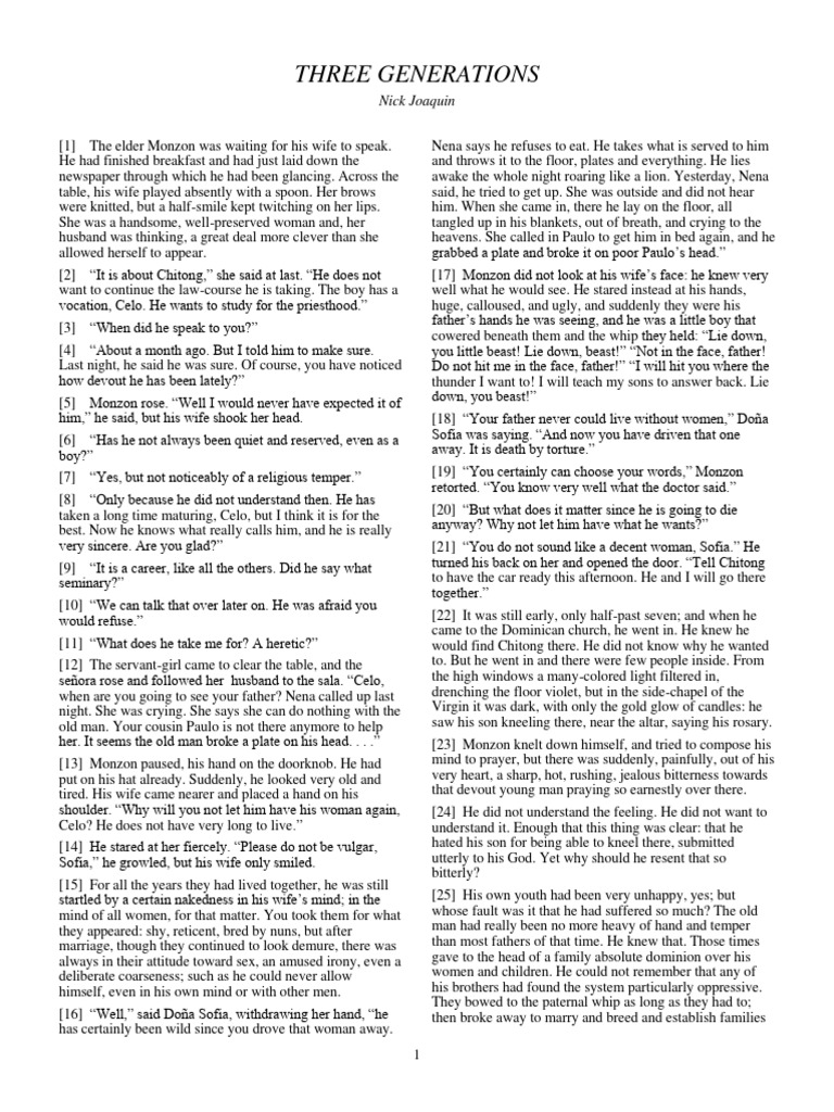 THREE GENERATIONS Joaquin | PDF