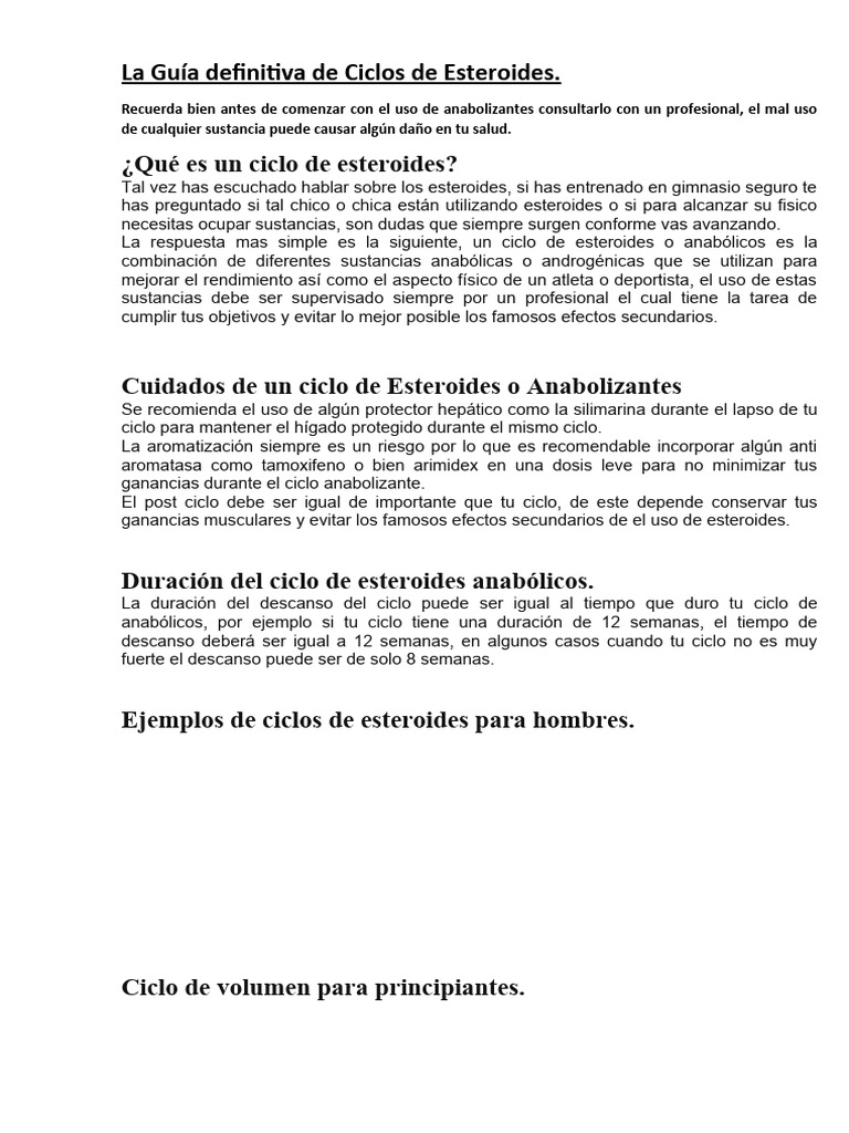 La Guía Definitiva de Ciclos de Esteroides | PDF | Farmacología | Medicina CLINICA