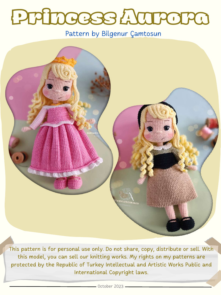 Princess Aurora English Pattern | PDF | Crochet | Clothing