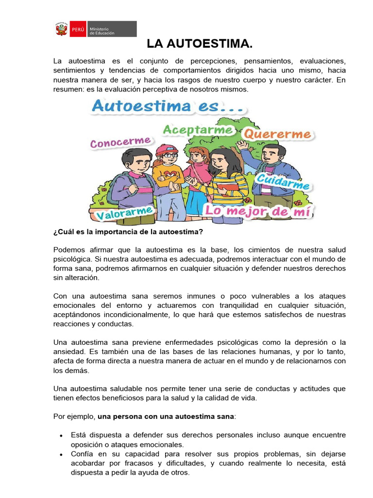 3 Actividad - El Auto Estima | PDF | Autoestima | Ciencia cognitiva