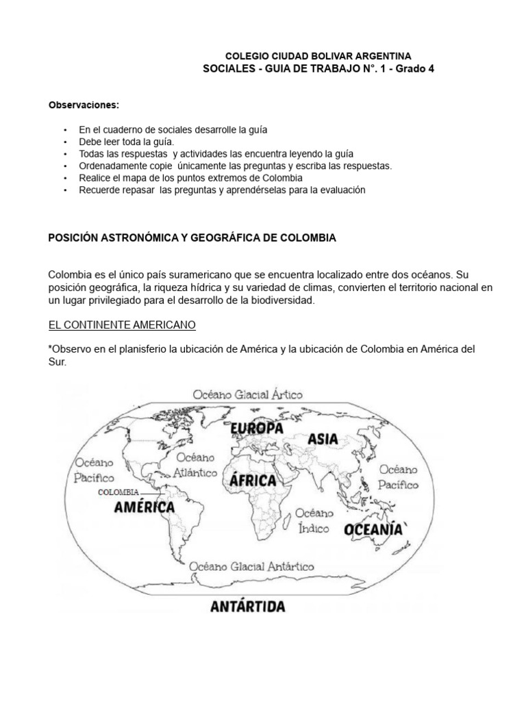 Posicion Geografica y Astronomica 4 | PDF | Colombia | Américas