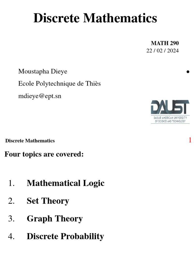 Slides Discret Mathematics | PDF | Theorem | Mathematical Proof