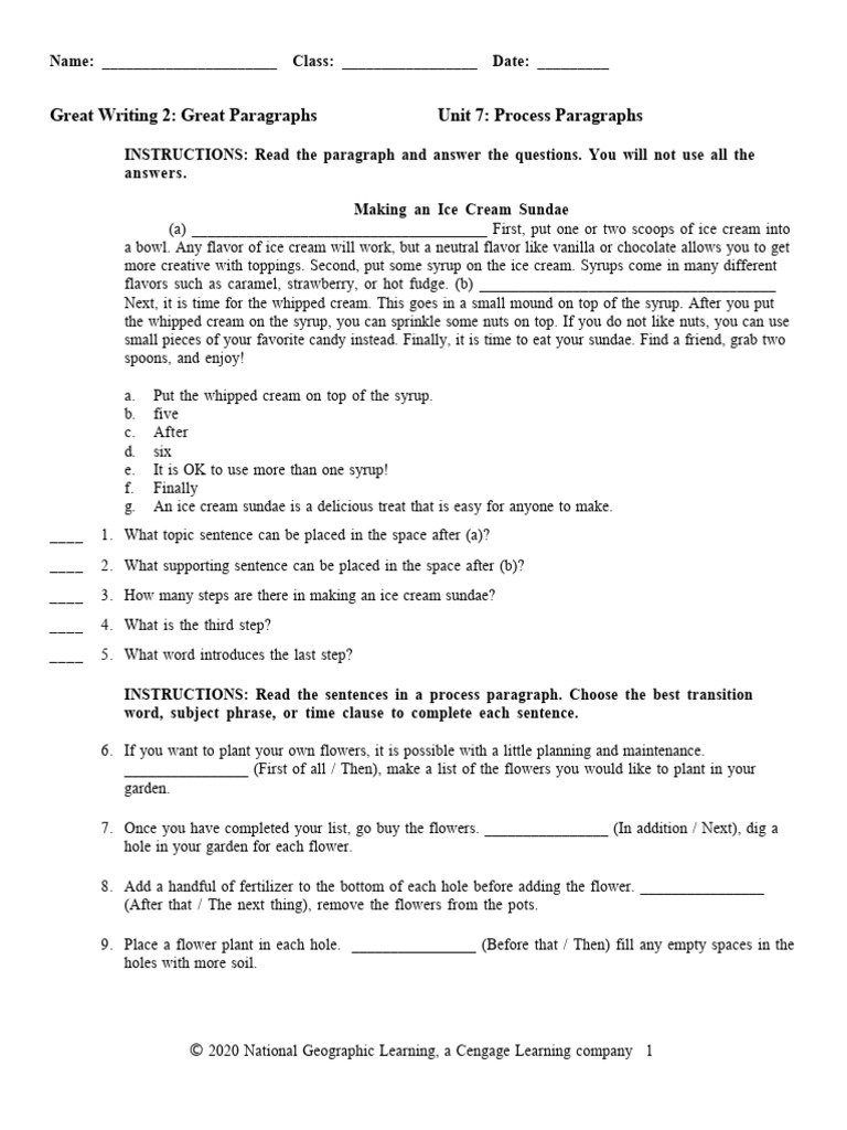 Great Writing 5e Level 2 Unit 7 Exam View Test | PDF | Foods