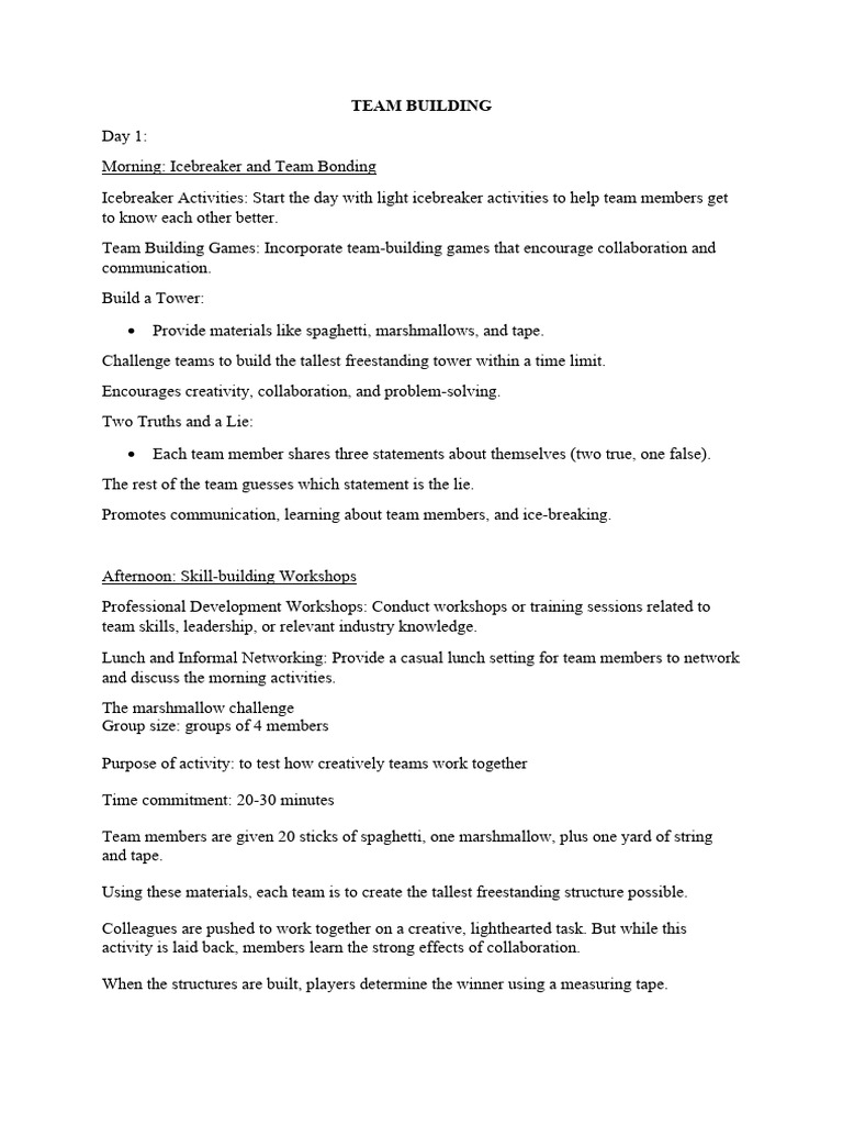 TEAM BUILDING | PDF | Team Building | Cognition