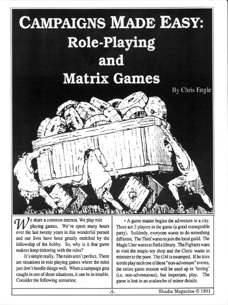 Matrix Games in Shadis Magazine 06 | PDF | Teaching Methods & Materials