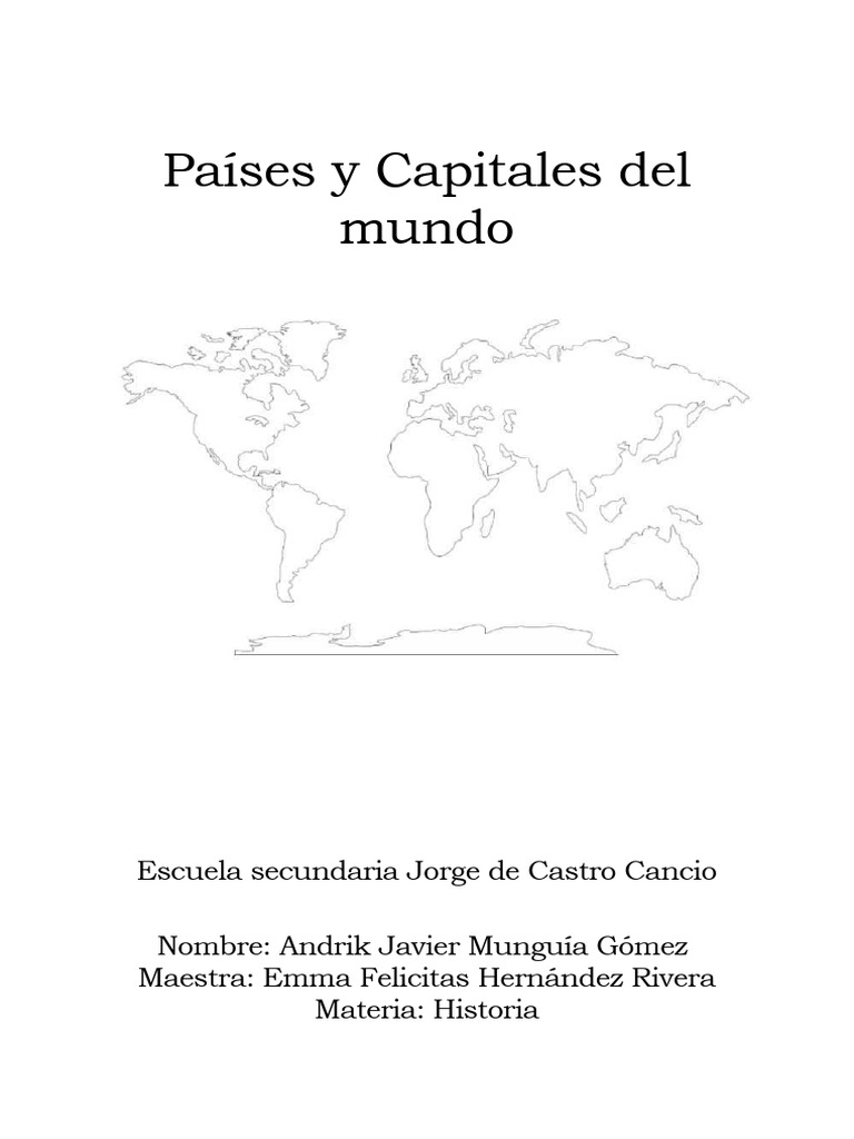 Países y Capitales del Mundo | PDF | Historia | Ciencias sociales