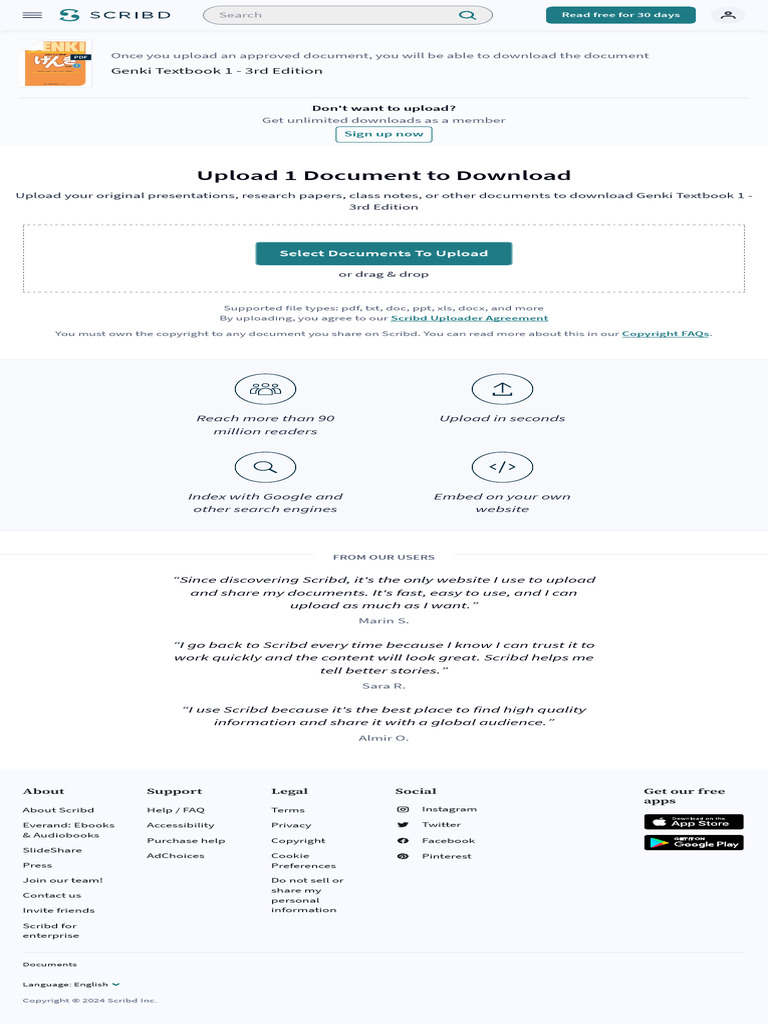 Upload A Document Scribd Pdf Scribd Software