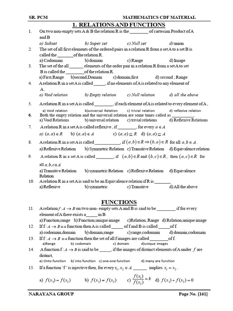 1.Relations and Functions (5) | PDF | Function (Mathematics) | Mathematical Logic