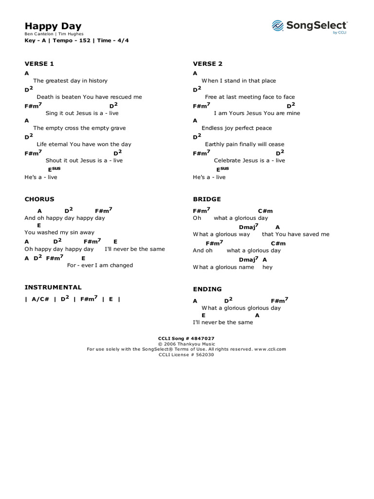 Happy Day-chords-A | PDF