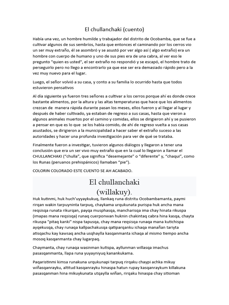Cuentos en Quechua - Quechua | PDF | Ciencias de la Tierra | Fenómenos ...