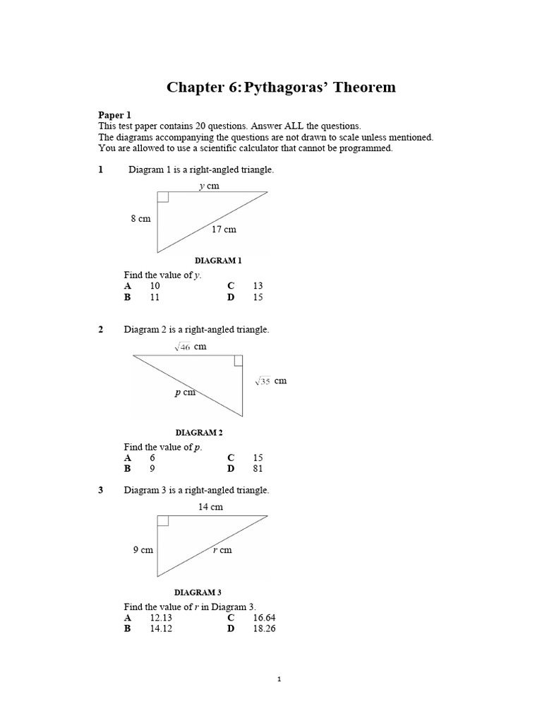 Chapter 6 - Pythagoras' Theorem | PDF | Triangle | Area