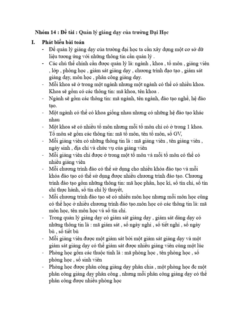 Bai Tap Lon SQL | PDF