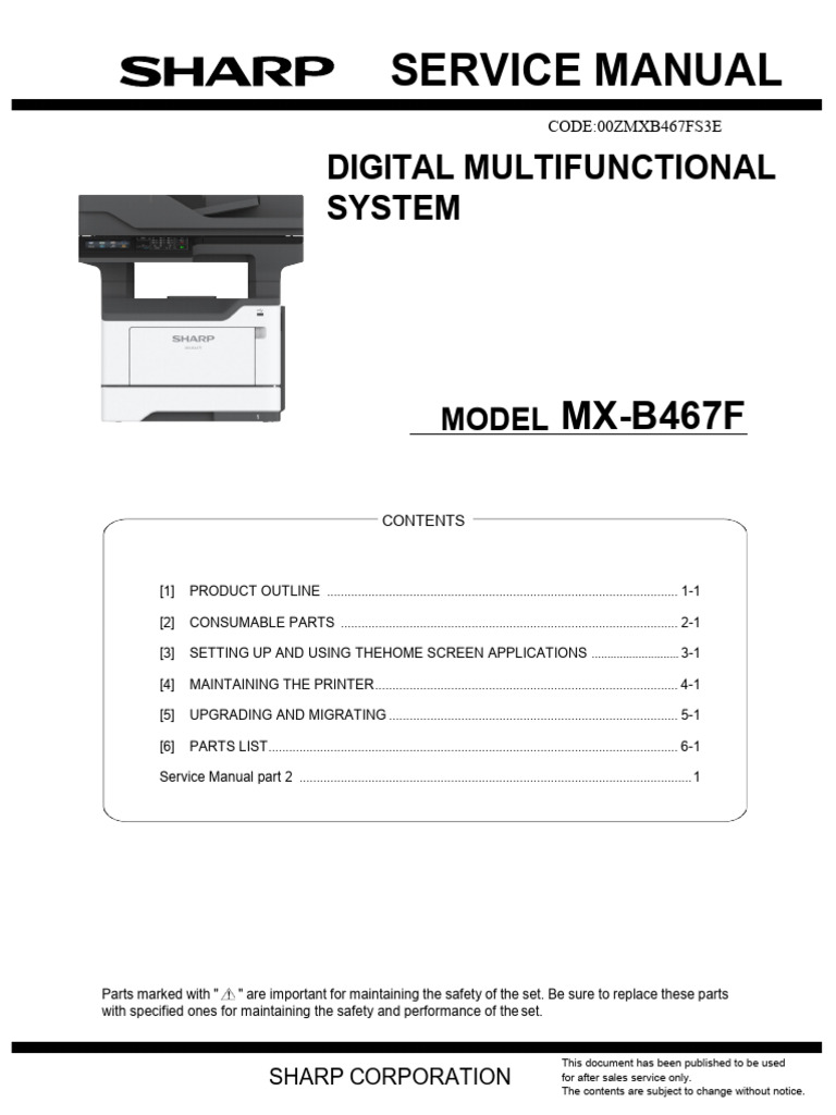 Sharp MX-B467F Service Manual | PDF | Linux | World Wide Web