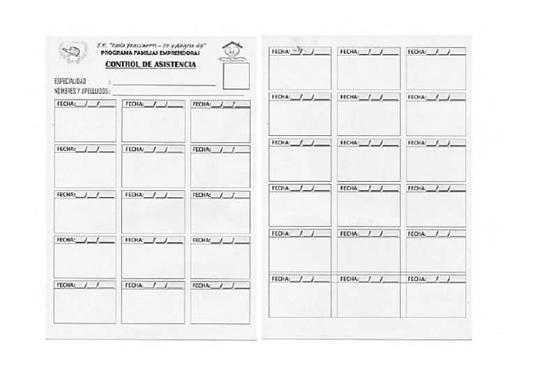 tarjetas de asistencia en escala de grises | PDF