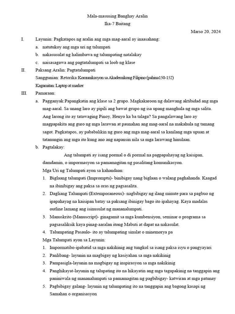 Ba Sa Talumpati | PDF