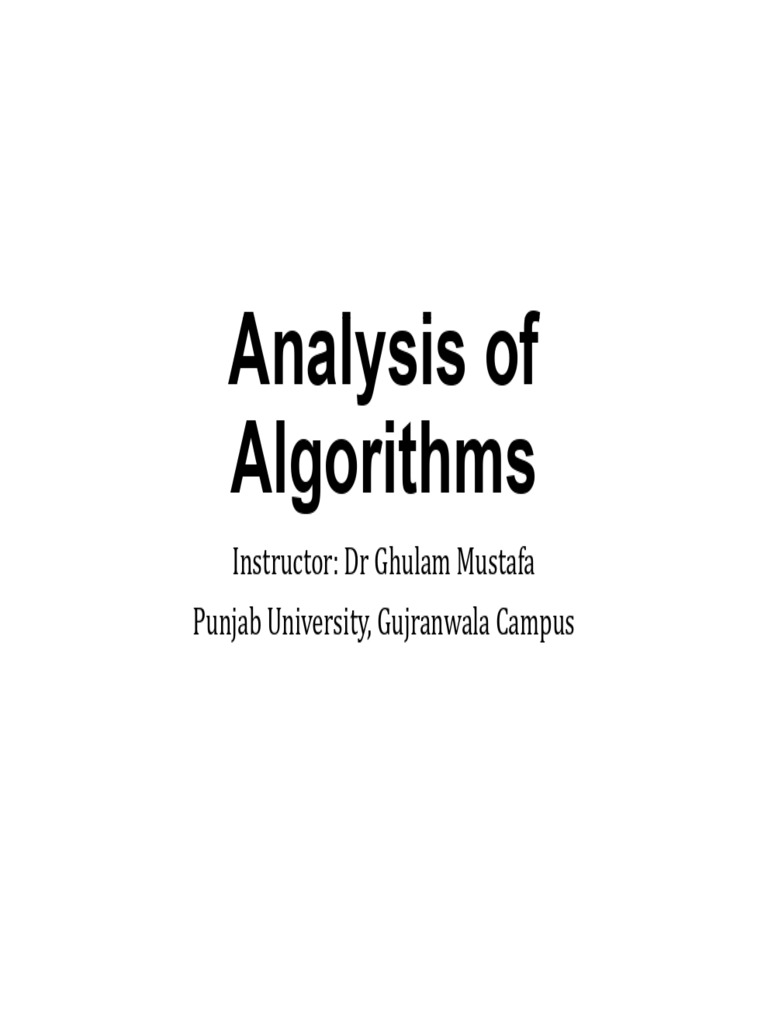 Analysis Of Algorithms Slides Of Pseudo Code Pdf Control Flow C