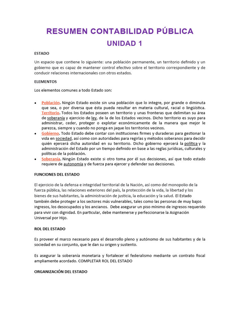 RESUMEN U1 y U2 CONTABILIDAD PUBLICA | PDF | Contabilidad | Presupuesto