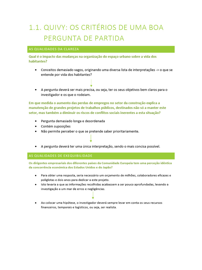 1.1. Quivy - Pergunta de Partida | PDF | Economia | Sociologia
