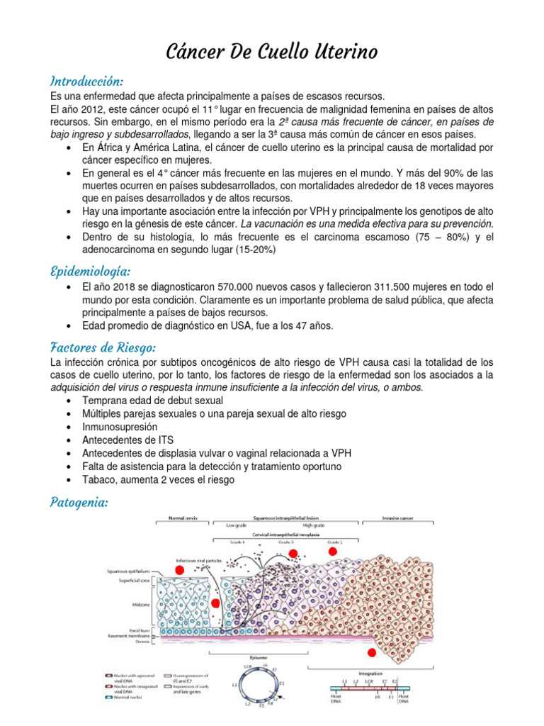 Cáncer Cervical: Epidemiología y Prevención | PDF | Cáncer | Cáncer de cuello uterino