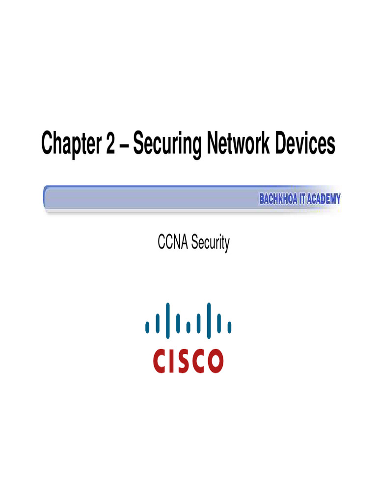 CCNA Security - Chapter 2 - Securing Network Devices | PDF | Computer Network | Secure Shell