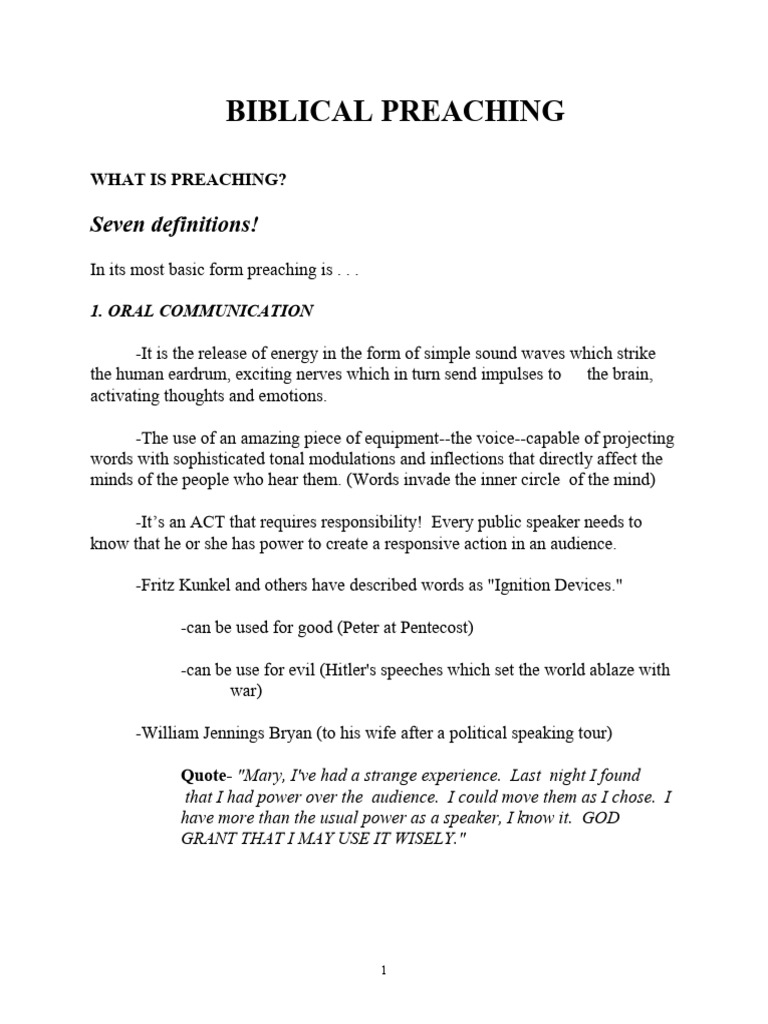 CHMN505 Bib Preach-Cl Notes-Spr04 | PDF | Sermon | Inductive Reasoning