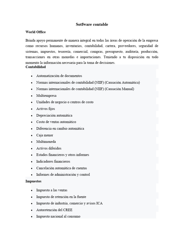 Sotfware contable | PDF | Contabilidad | Microsoft Office