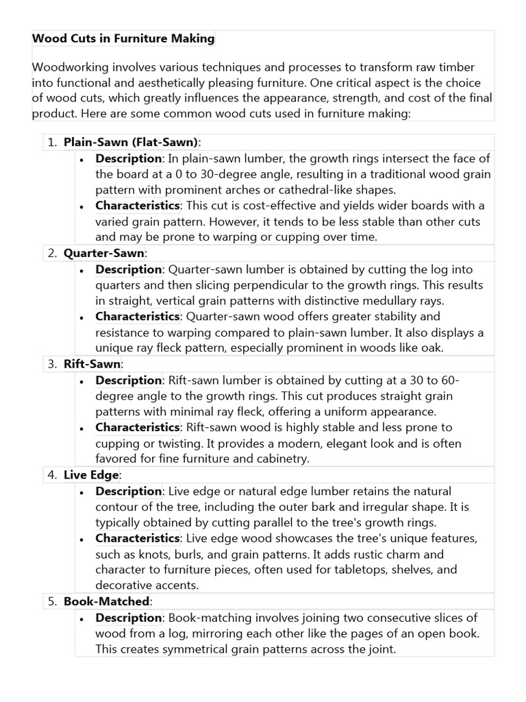 Wood Cuts Module | PDF | Wood | Woodworking