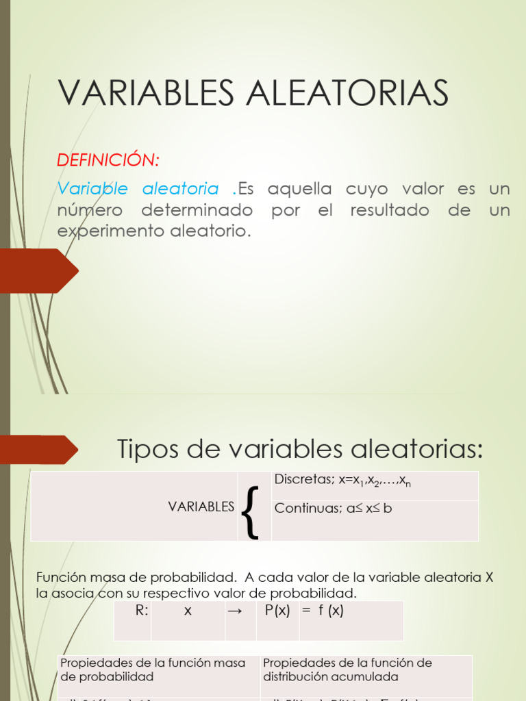 Variables Aleatorias | PDF | Valor esperado | Variable aleatoria