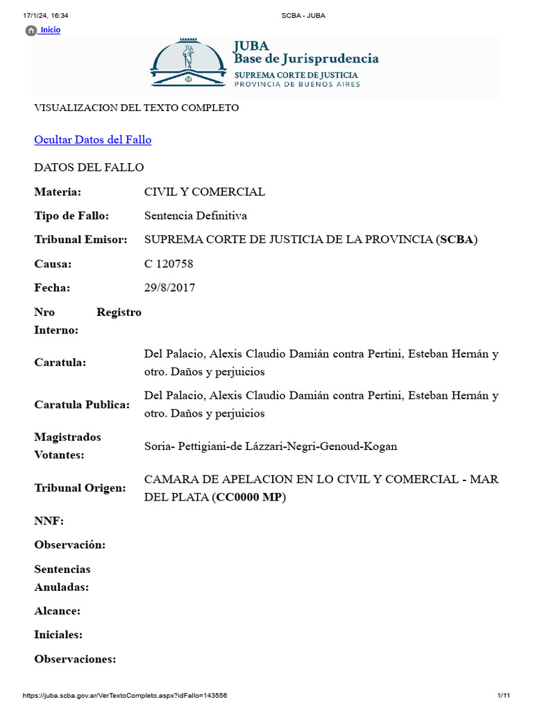 Del Palacio Fallo 1 | PDF | Sentencia (ley) | Apelación