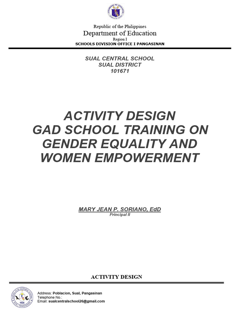 GAD Training on Gender Equality 2024 | PDF | Gender Equality | Gender ...