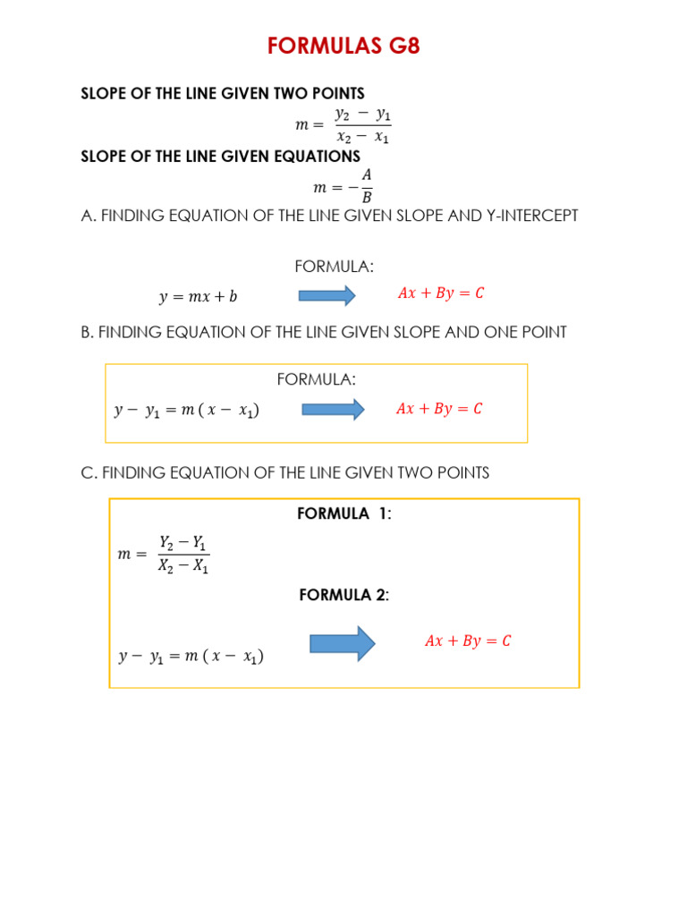 Formulas G8 | PDF