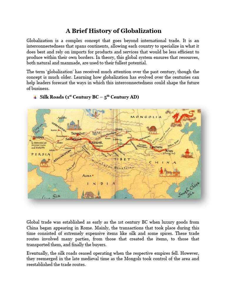 A Brief History of Globalization | PDF | Globalization | Trade