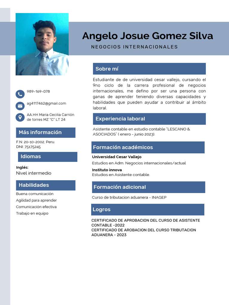 CV PERSONAL Angelo Gomez | PDF