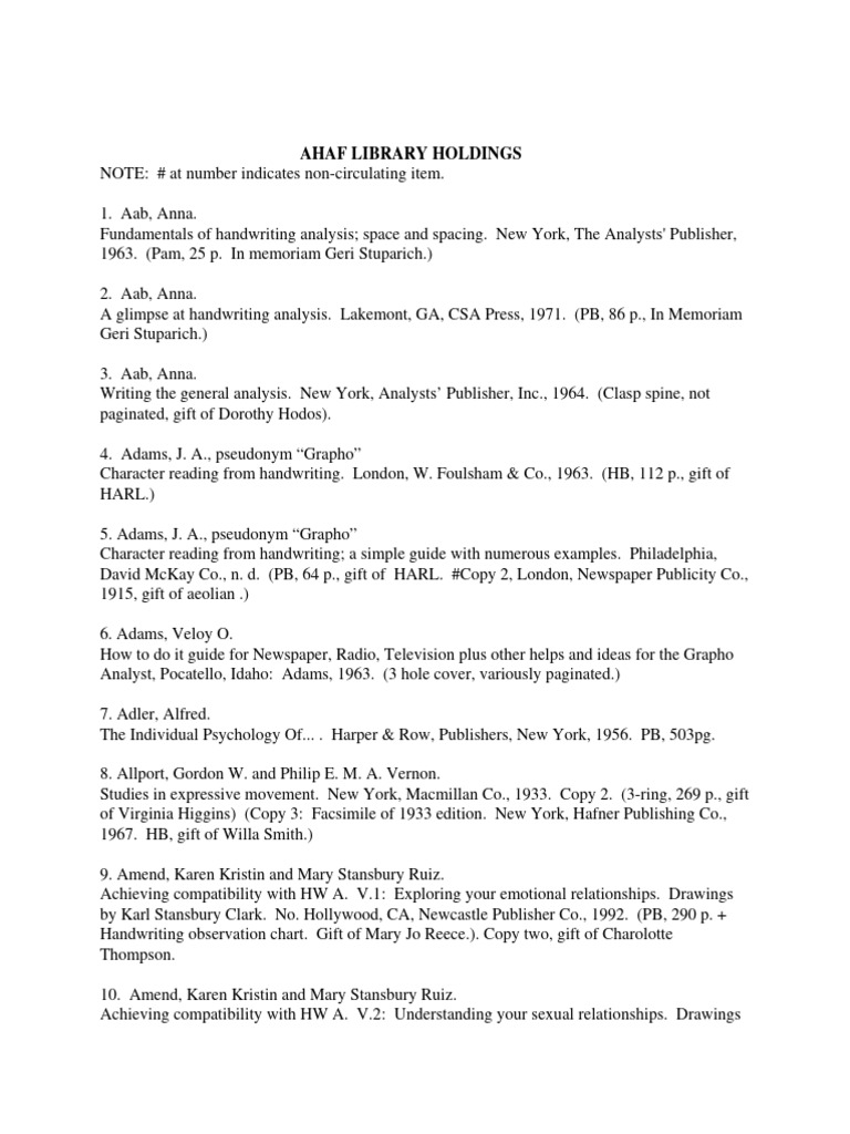 Library of Handwriting Books | PDF | Graphology