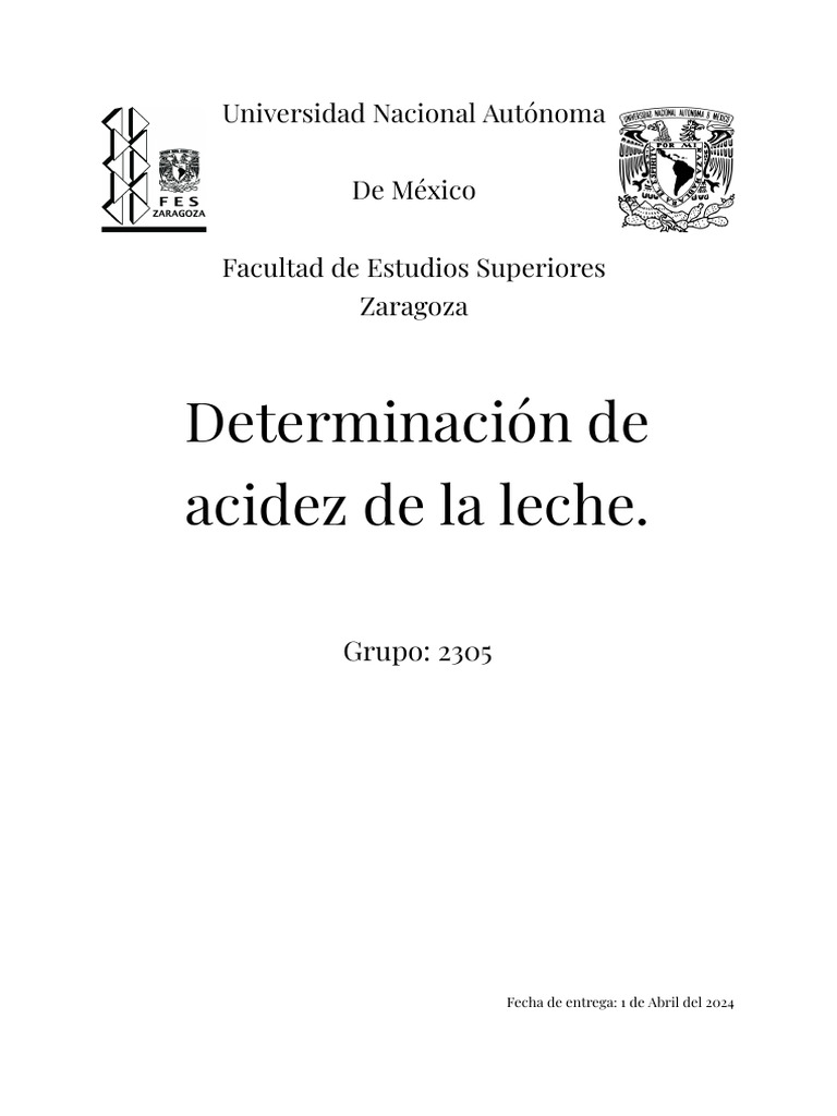 Informe pH de leche | PDF | Leche | Valoración