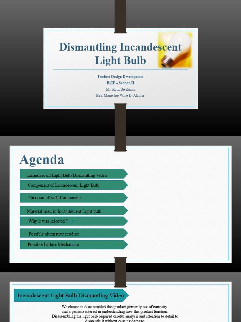 Incandescent Light Bulb Components Analysis | PDF | Incandescent Light ...
