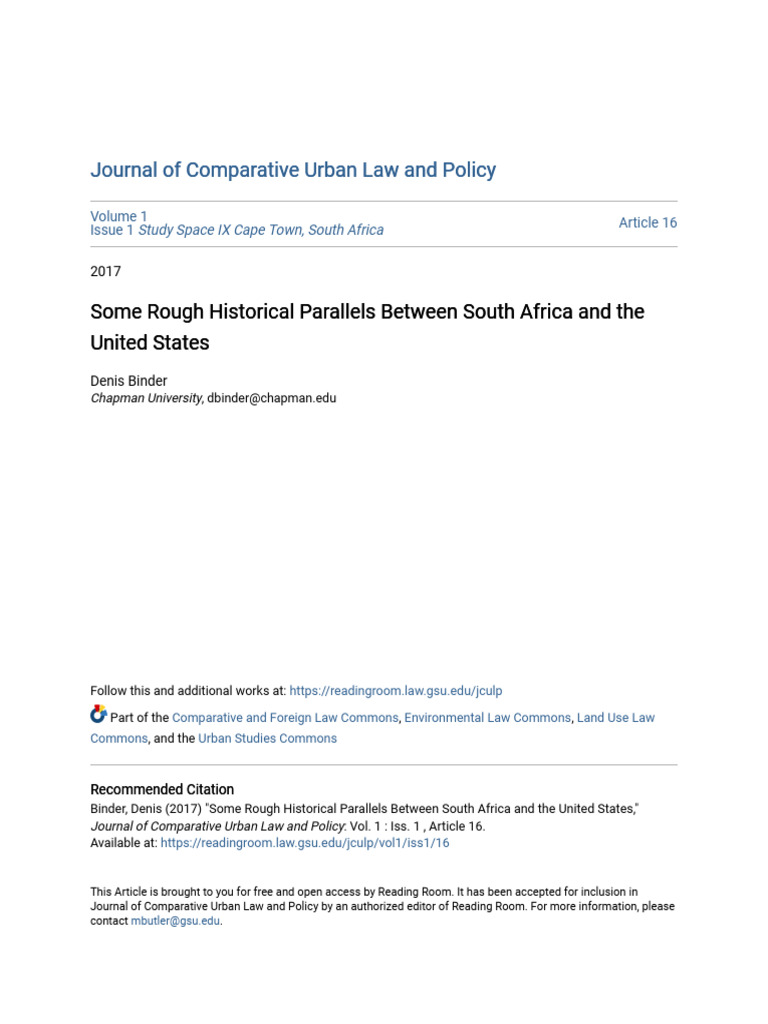 South Africa-US Historical Parallels | PDF | Jim Crow Laws | Abolitionism