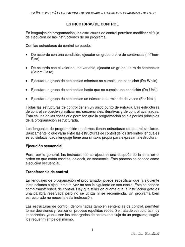 Estructuras de Control | PDF | Flujo de control | Informática teórica
