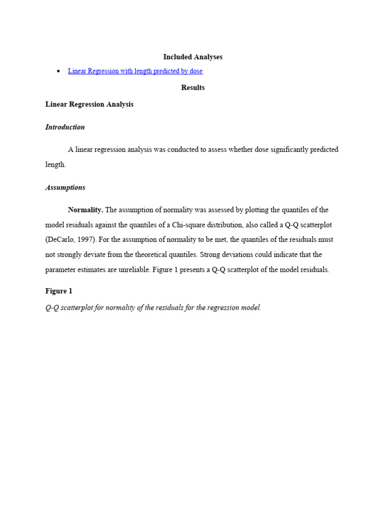 Linear Regression With Length Predicted by Dose-1 | PDF | Errors And Residuals | Regression Analysis