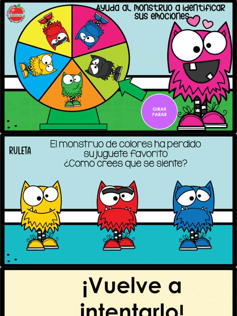 Ruleta Monstruo de Las Emociones ABC | PDF | Salud y bienestar