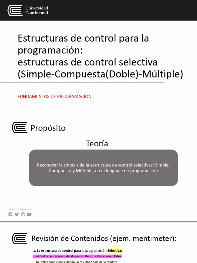 Estructura Control Selectiva | PDF | Flujo de control | C (lenguaje de programación)