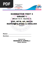 Summative Test in Q3 in Grade 1 | PDF