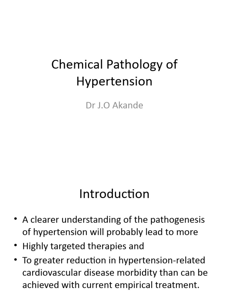 Chemical Pathology of Hypertension | PDF | Hypertension | Blood Pressure