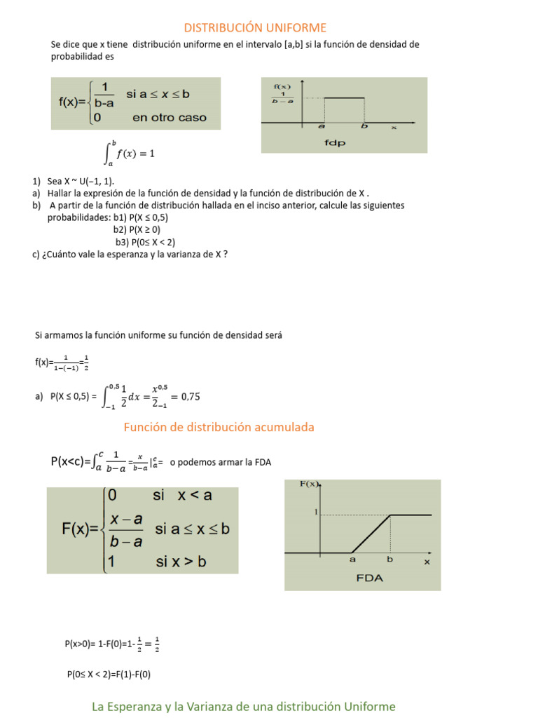 Distribucion Uniforme Exponencial y Normal | PDF | Probabilidad | Modelos estadísticos