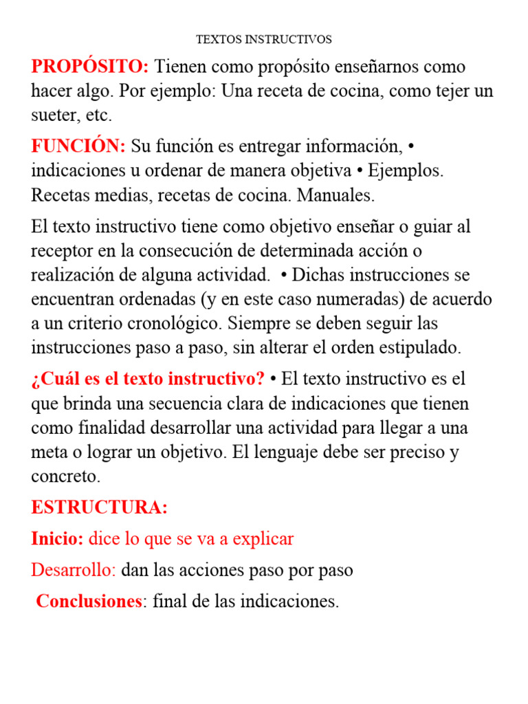 TEXTOS INSTRUCTIVOS | PDF