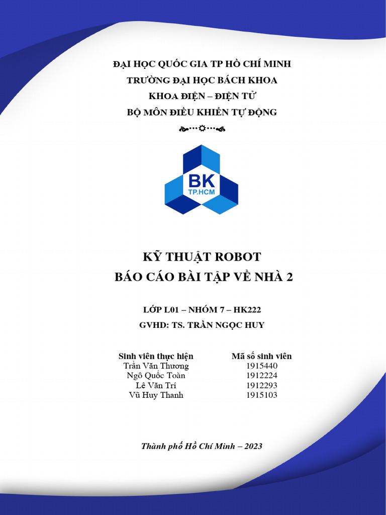 HK222 - Robot - BT2 - Nhóm 7 | PDF