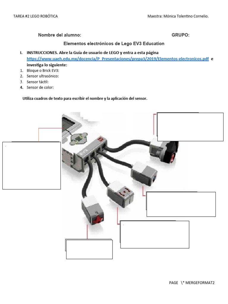 COMPONENTES ELECTRONICOS DE LEGO EV3 | PDF