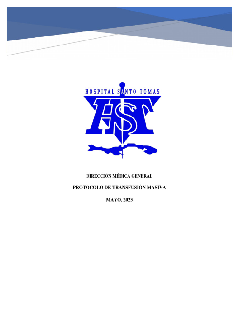 Protocolo de Transfusión Masiva 2023 | PDF | Transfusión de sangre ...