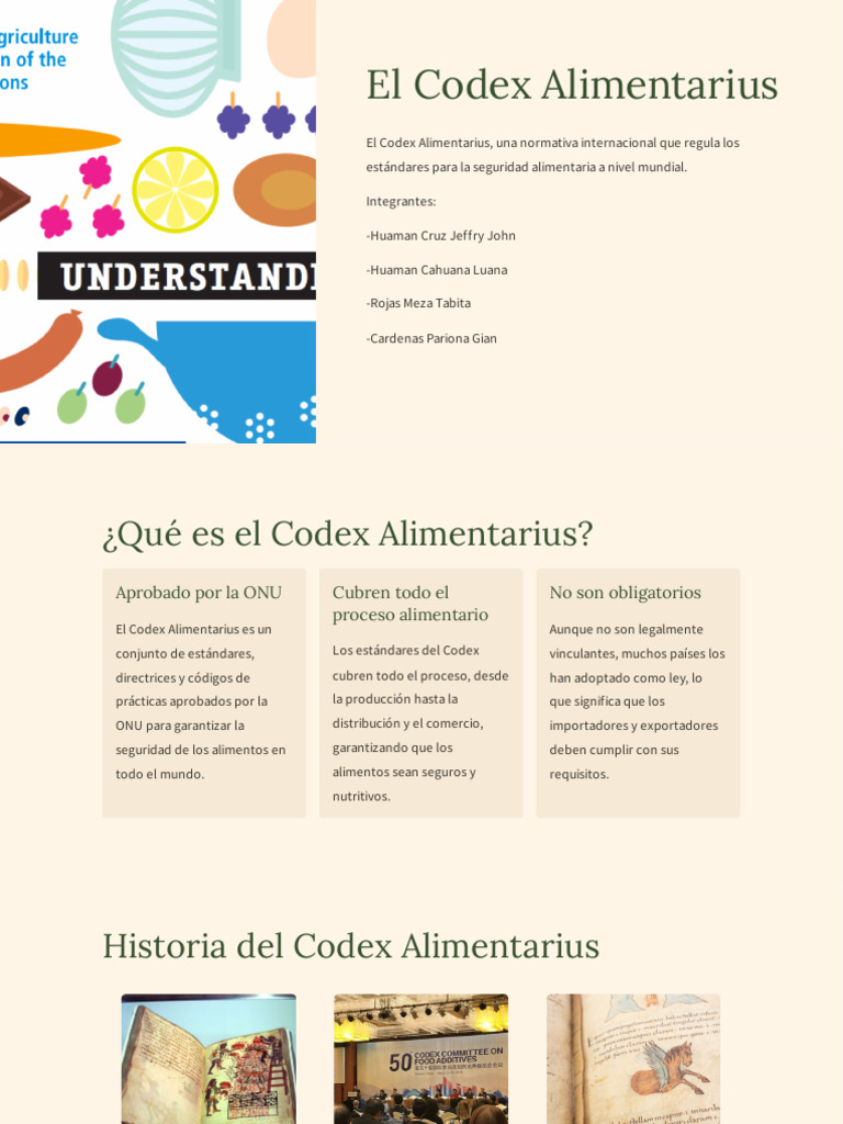 El Codex Alimentarius | PDF | Seguridad alimenticia