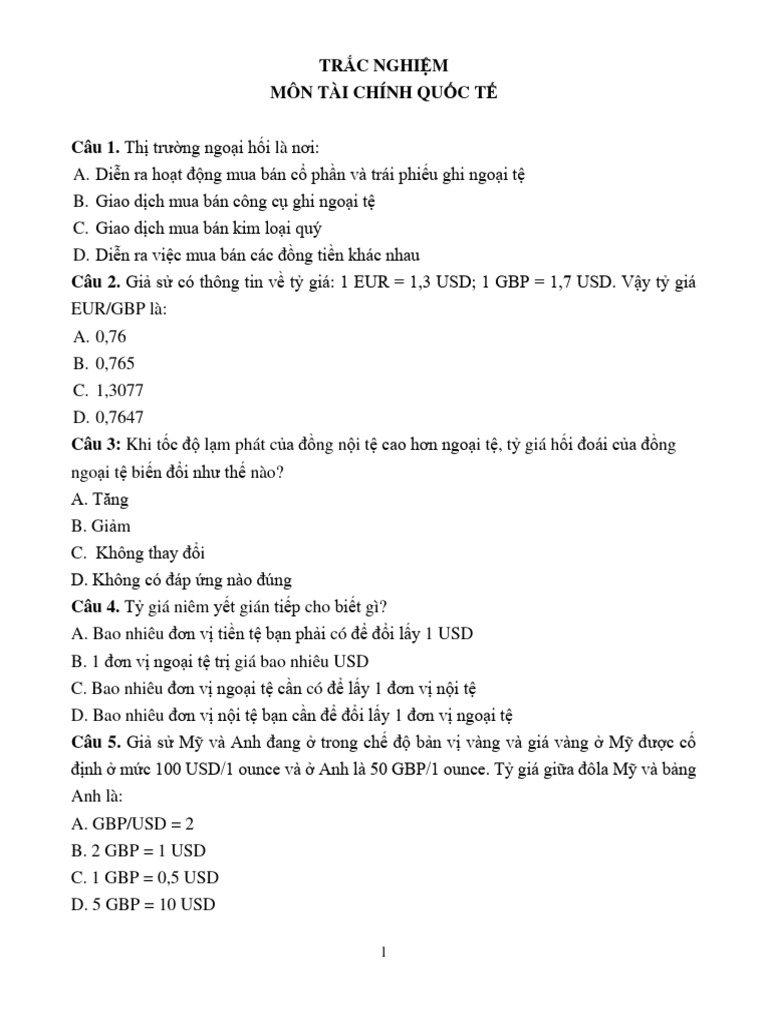 TRẮC NGHIỆM TCQT | PDF